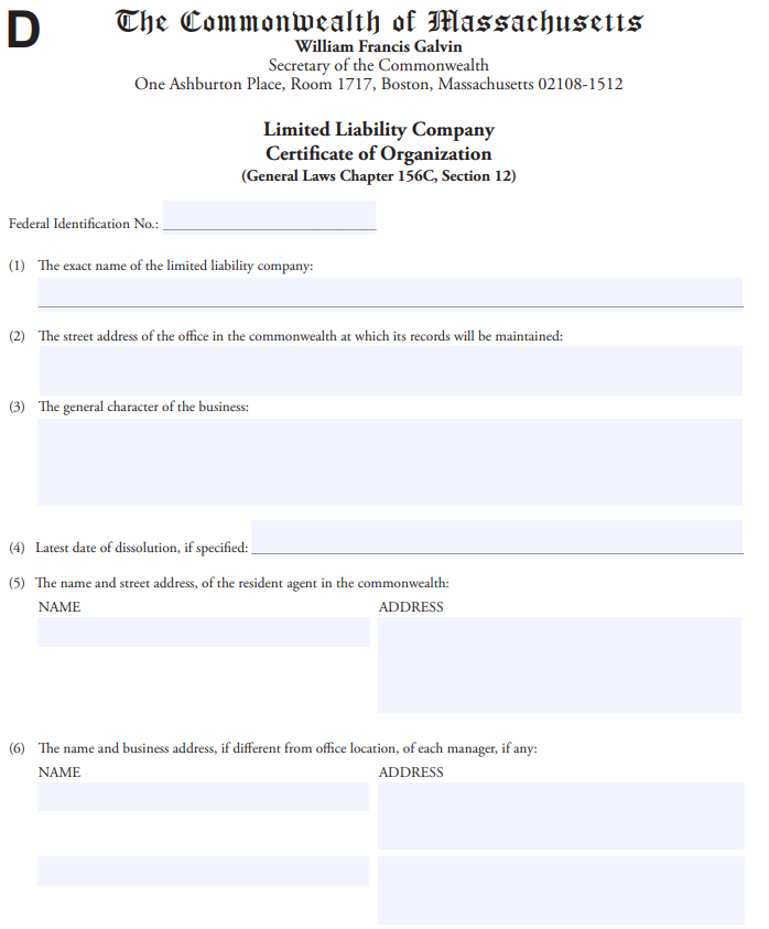 How To Fill Out The Massachusetts LLC Certificate of Organization ...