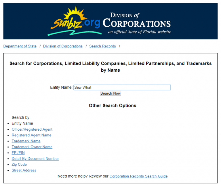 How To Do A Florida Business Name Search - StartUp 101