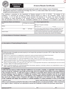 How To Get An Arizona Resale Certificate - StartUp 101
